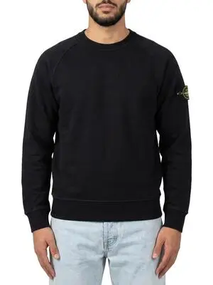 Stone Island Cotton Crew Neck Sweatshirt - Black