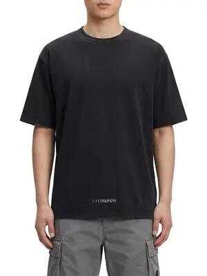 C.P. COMPANY Cotton T-shirt With Logo Black