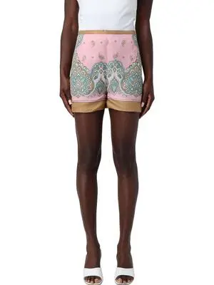 Pinko Satin Shorts With Ethnic Paisley Print - Pink