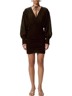 Pinko Viscose Blend Sheath Mini Dress - Brown