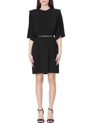 Pinko Crêpe Mini Dress With Belt - Black