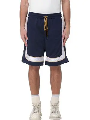 Rhude Bi-color Polyester Sports Shorts With Side Bands - Blue