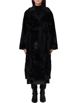 KAOS Long Fur Coat - Black