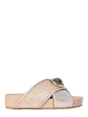 Kurt Geiger Sequined And Rhinestone Embellished Chelsea Slide Sandals - Pink