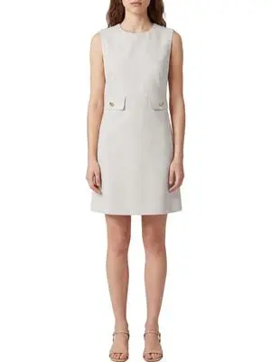 PAROSH P.a.r.o.s.h. Off-the-shoulder Linen Blend Sheath Mini Dress - Sand