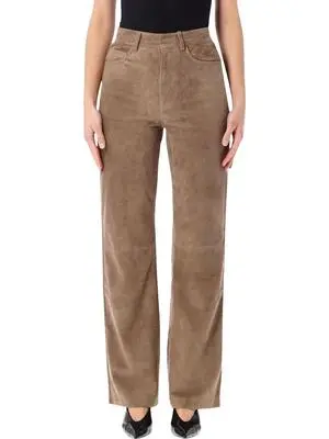 ROTATE BY BIRGER CHRISTENSEN Tailored Suede Trousers - Beige