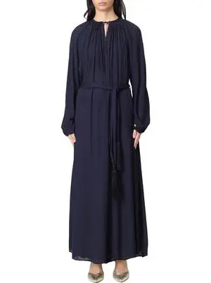 FORTE_FORTE Navy Maxi Dress With Tie Belt - Blue