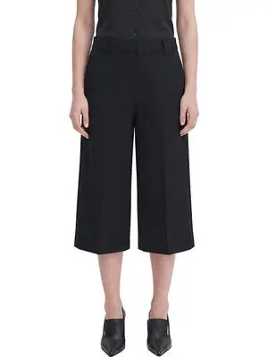Filippa K Cropped Tailored Wool Blend Trousers - Black