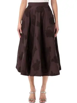 ROTATE BY BIRGER CHRISTENSEN Embroidered A-line Skirt - Brown