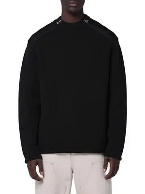 OAMC Textured Knit Pullover With Shoulder Detail - Black