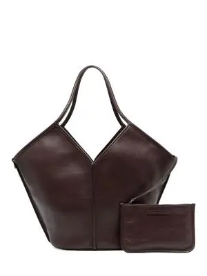 Hereu Calella Distressed Calfskin Tote Bag - Brown