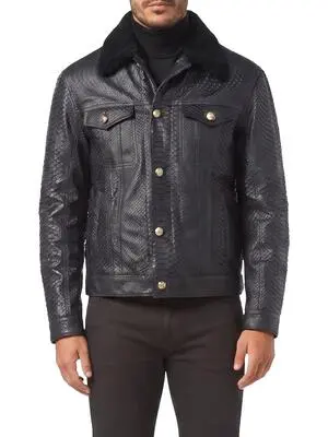 BILLIONAIRE Jacket With Fur Collar - Black