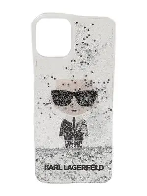 Karl Lagerfeld Phone Case With Glitter Detail - Transparent