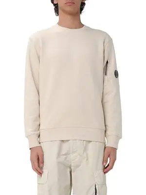 C.P. COMPANY Crewneck Sweatshirt With Lens Detail - Cream