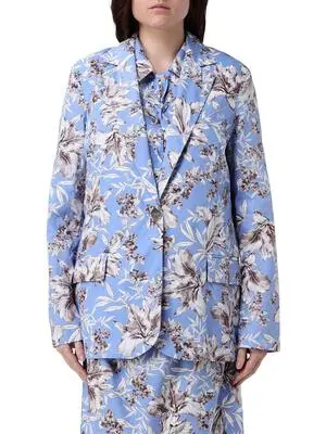 Liu Jo Floral Print Cotton Poplin Blazer - Multicolor
