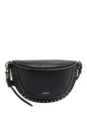Isabel Marant Étoile Studded Leather Crossbody Bag - Black