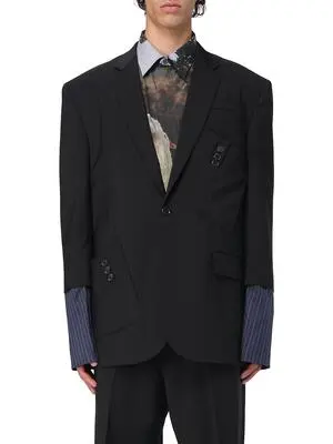 Moschino Blazer With Pinstripe Cuffs - Black