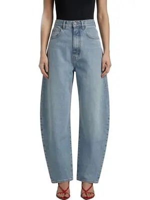 Alaïa High-rise Wide-leg Jeans - Gnawed Blue