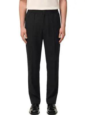 AMI Paris Virgin Wool Slim Fit Trousers - Black
