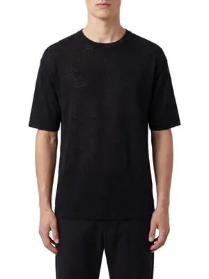 ROBERTO COLLINA Linen T-shirt - Black