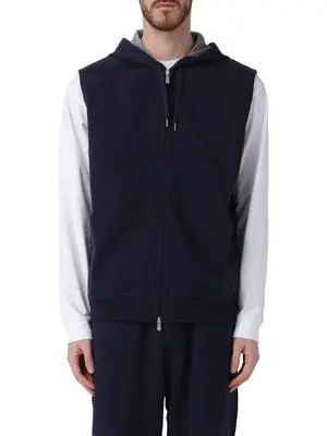 Brunello Cucinelli Zip-up Hooded Sweatshirt Vest - Blue