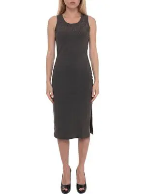 EA7 Sleeveless Embellished Midi Dress - Grey