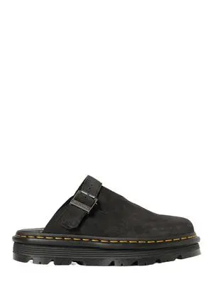 Dr. Martens Zebzag Suede Mules With Adjustable Strap - Black