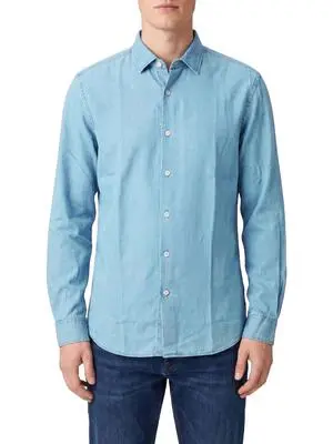 Altea Long-sleeved Cotton Shirt With French Collar - Gnawed Blue