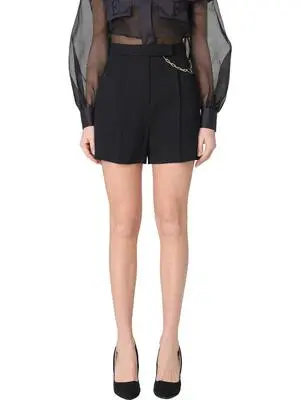 Elisabetta Franchi Pleated Chain Detail Shorts - Black