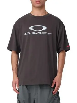 Oakley Relaxed Fit Cotton T-shirt With Printed Logo And Dropped Shoulders - Black
