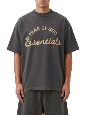 Fear Of God Relaxed Fit Cotton T-shirt With Contrast Logo - Grey