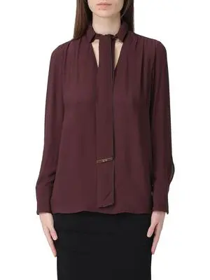 Elisabetta Franchi Draped Shirt With Tie Detail - Brown