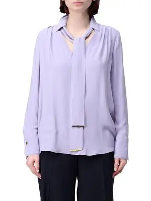 Elisabetta Franchi Draped Shirt With Tie Detail - Lilac