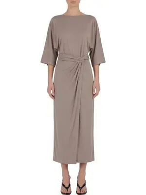 MEIMEIJ Jersey Midi Wrap Dress - Grey