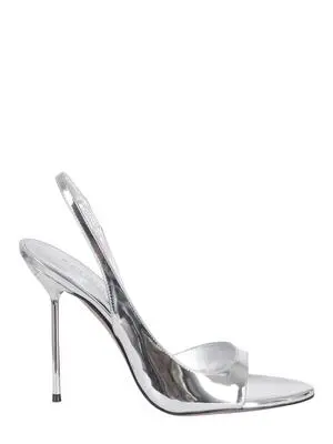 Paris Texas Lidia Patent Leather Slingback Sandals - Silver