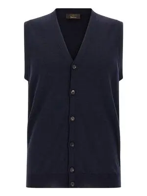 ZANONE Sleeveless V-neck Waistcoat - Blue