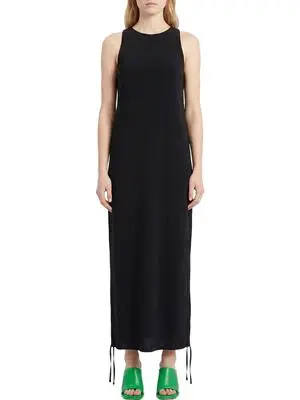 Y3 Racer Cinch Midi Dress In Recycled Stretch Fabric - Black