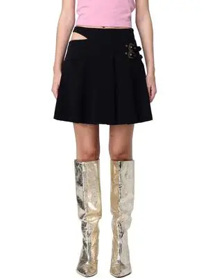 Versace Pleated Skirt With Buckle Detail - Black
