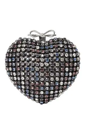 SELF-PORTRAIT Embellished Heart Clutch - Multicolor