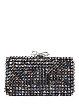 SELF-PORTRAIT Embellished Clutch With Bow Clasp - Multicolor
