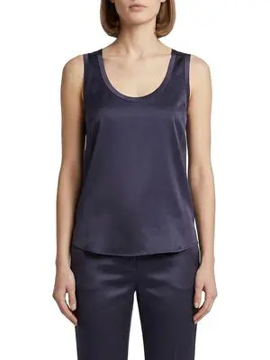 Brunello Cucinelli Sleeveless Scoop Neck Top - Blue