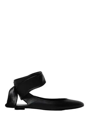 Attico Ballet Flats With Bow Detailing - Black