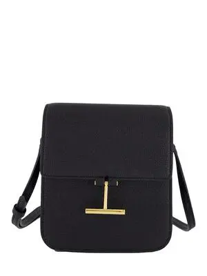 TOM FORD Tara Grained Leather Mini Crossbody Bag - Black