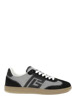 Balmain Swan Suede Lace-up Sneakers - Grey
