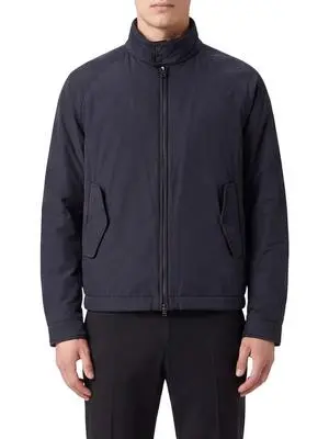 Herno Nylon High Neck Zip-up Windbreaker Jacket - Blue