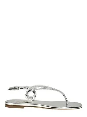 Casadei Metallic Strappy Heeled Sandals - Silver