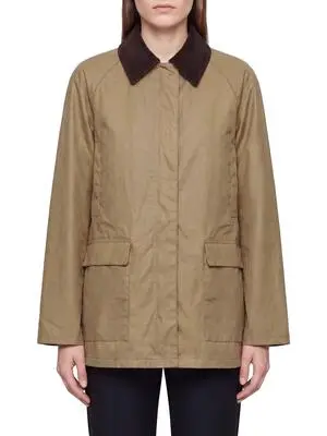 TOTEME Organic Cotton Jacket With Velvet Collar - Beige