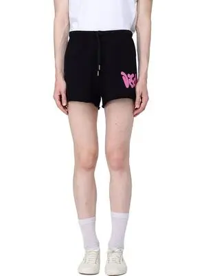 DISCLAIMER Cotton Blend Graphic Shorts - Black