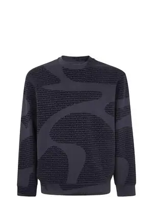 Emporio Armani All-over Logo Sweatshirt - Black