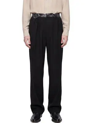 MAISON MARGIELA Virgin Wool Wide-leg Trousers - Black